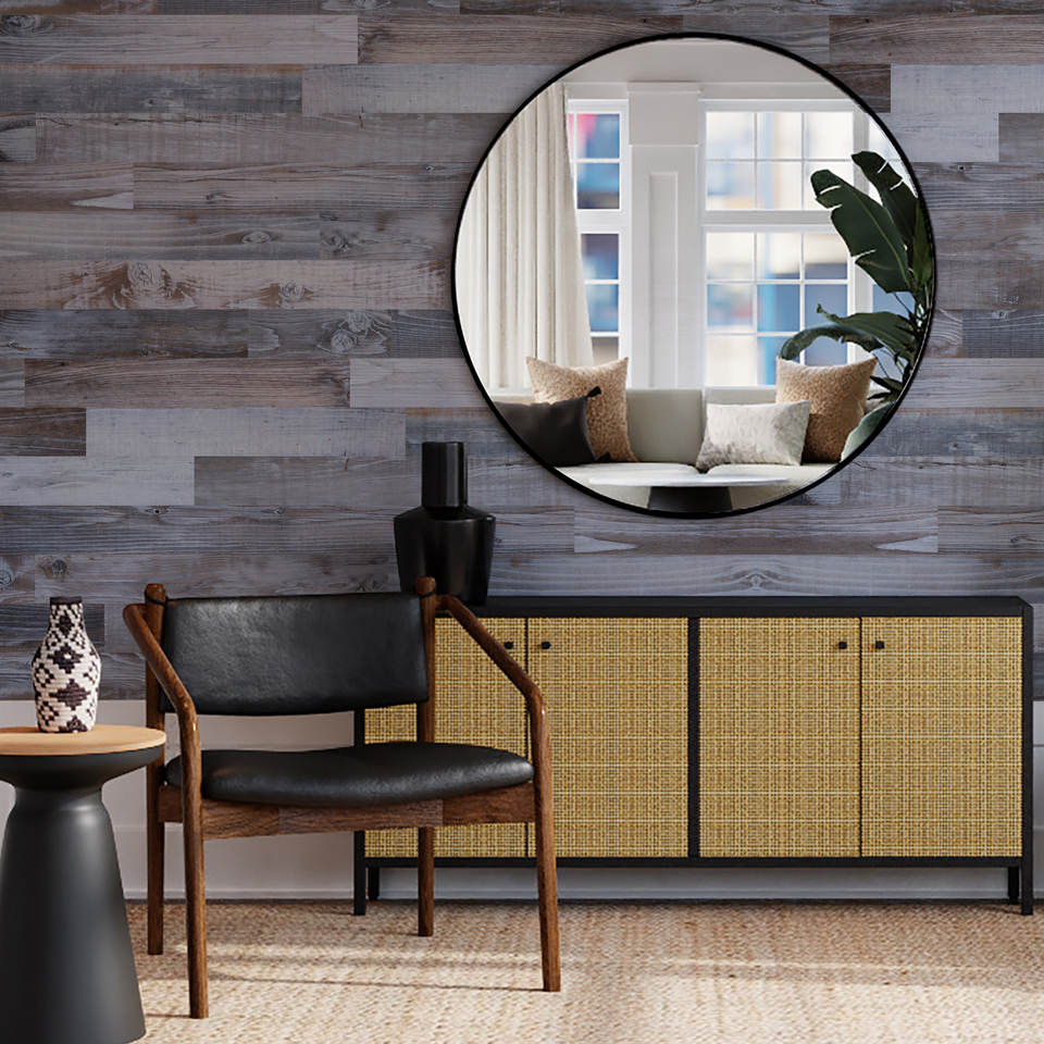 Steel Gray Reclaimed Redwood Planks | Stikwood