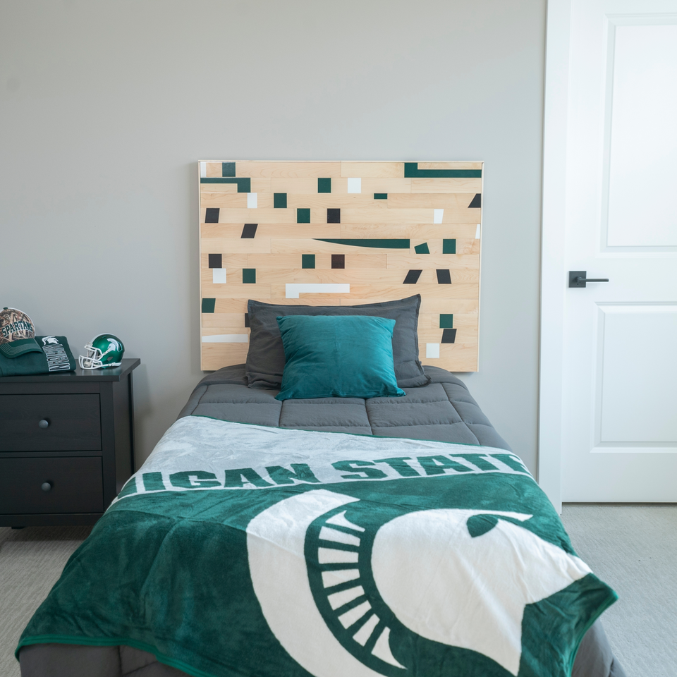 Fanwall Sports Court Headboard | Full & Twin Bed | Stikwood